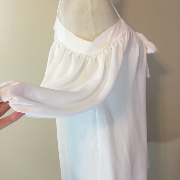 TRUE LIGHT | Tops | New Split Shoulder White Top | Poshmark